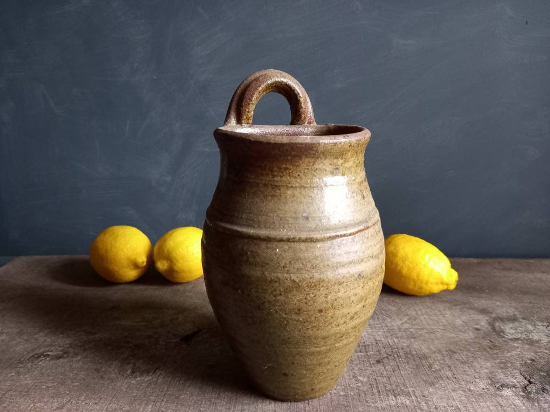 Vintage Salt Pot. Old Salt Pot. Stone Glaze Saltpot. Kitchen Decor ...