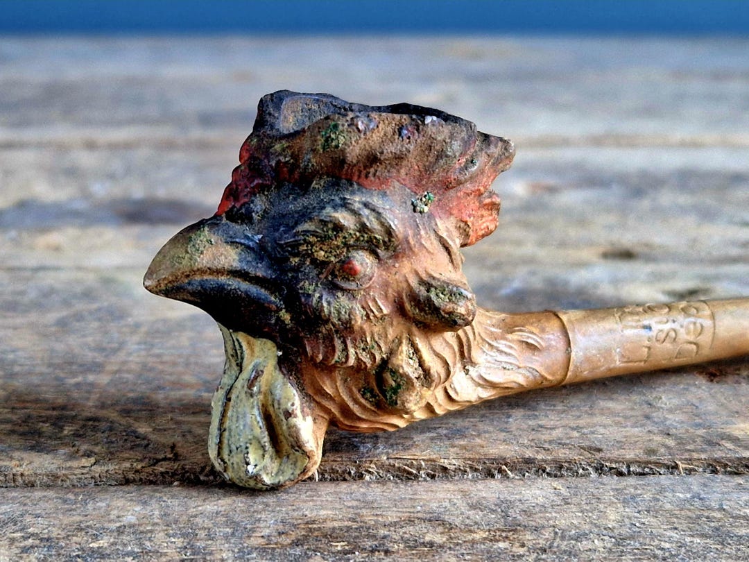 French Antique Clay Rooster Pipe From Fiolet St Omer 19th Century ...