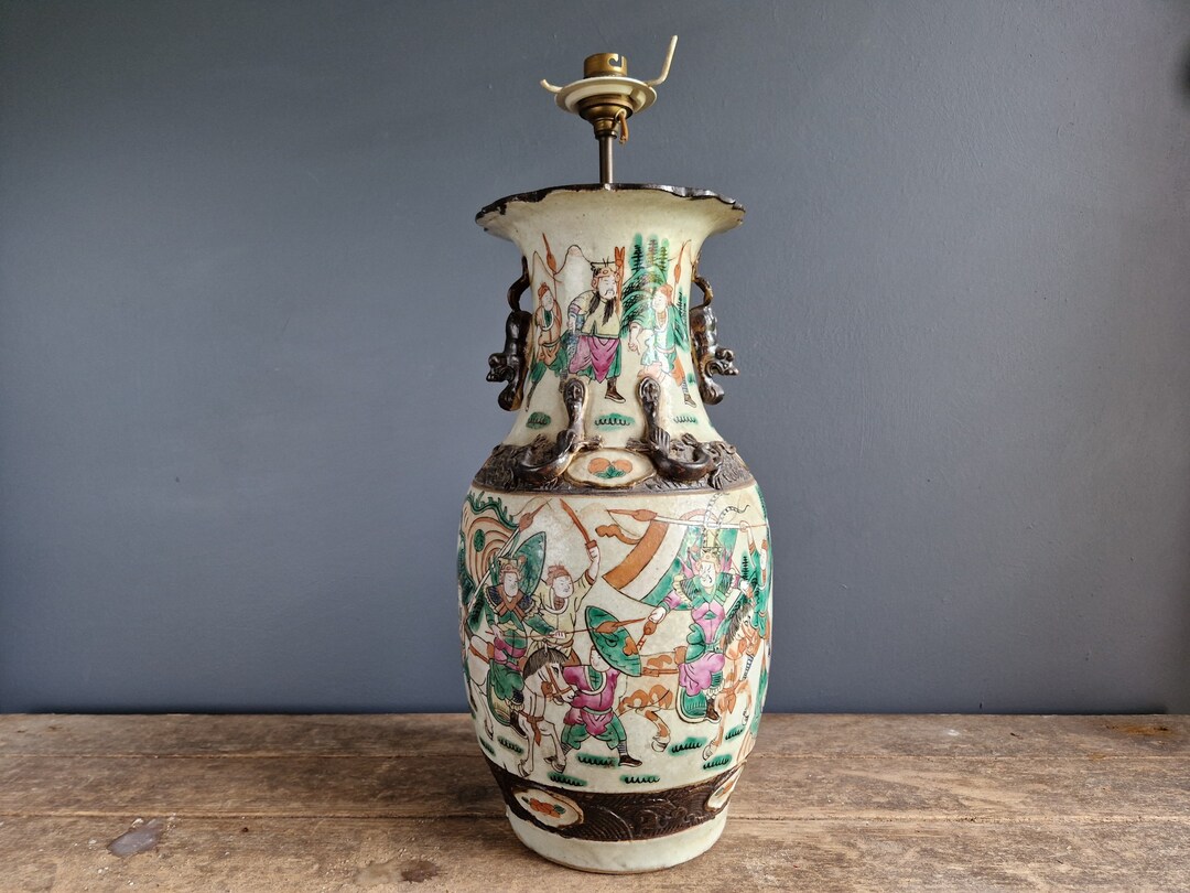 Antique Nanking Chinese Lamp. Large Nanking Lamp. Old Chinese Vase Lamp ...