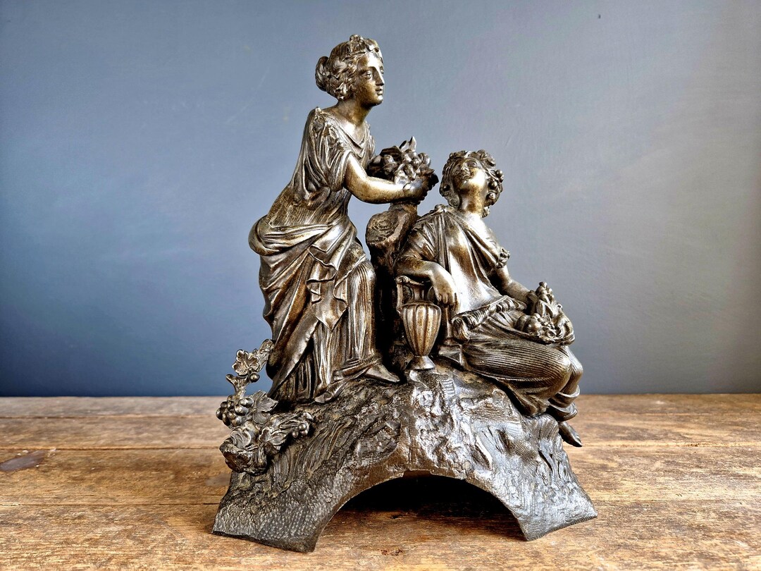 French Antique Spelter Statue of a Classical Scene French Allegorical ...
