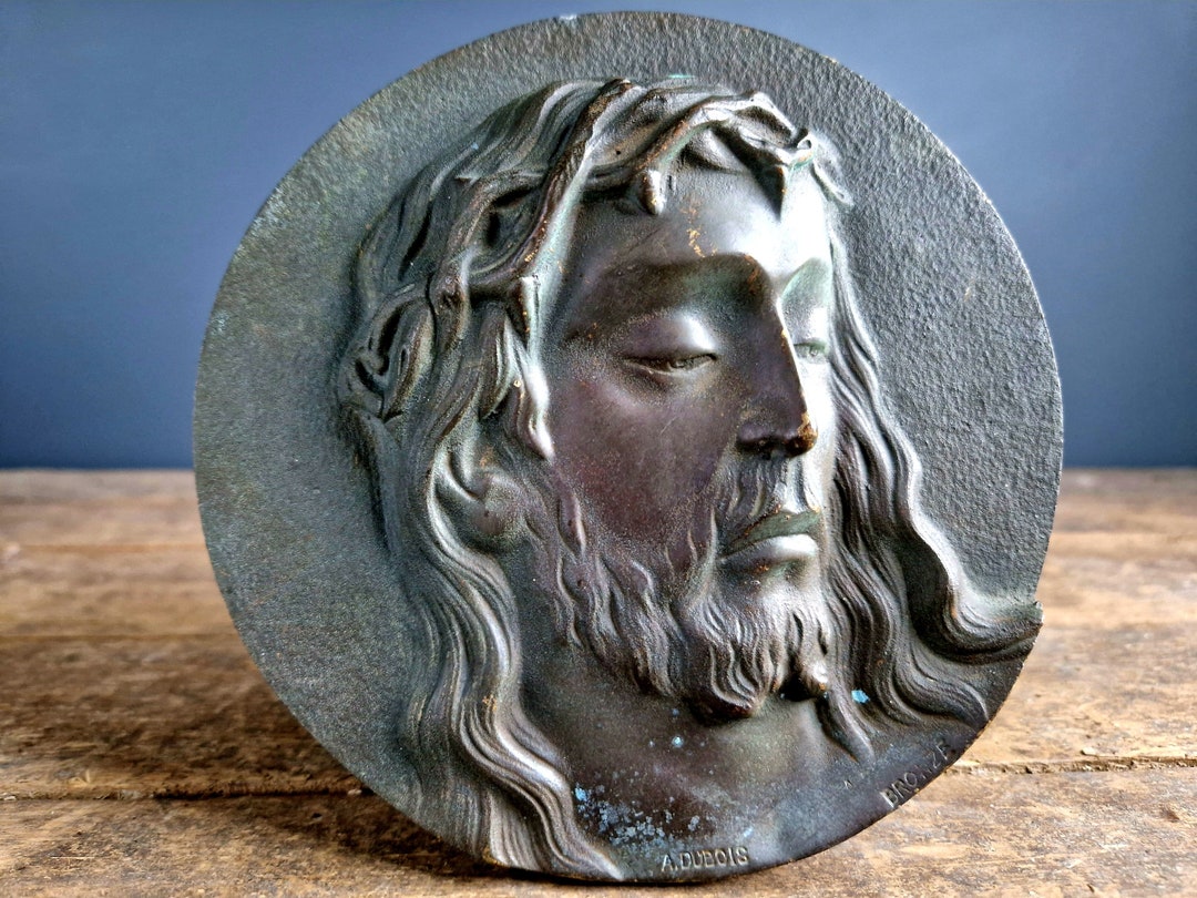 French Bronze Jesus Plaque Bronze Religious Plaque Catholic Christ ...