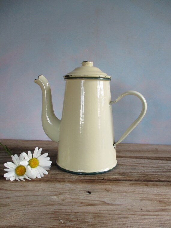 Enamel coffee pot. French enamelware. Unique gift for him. | Etsy