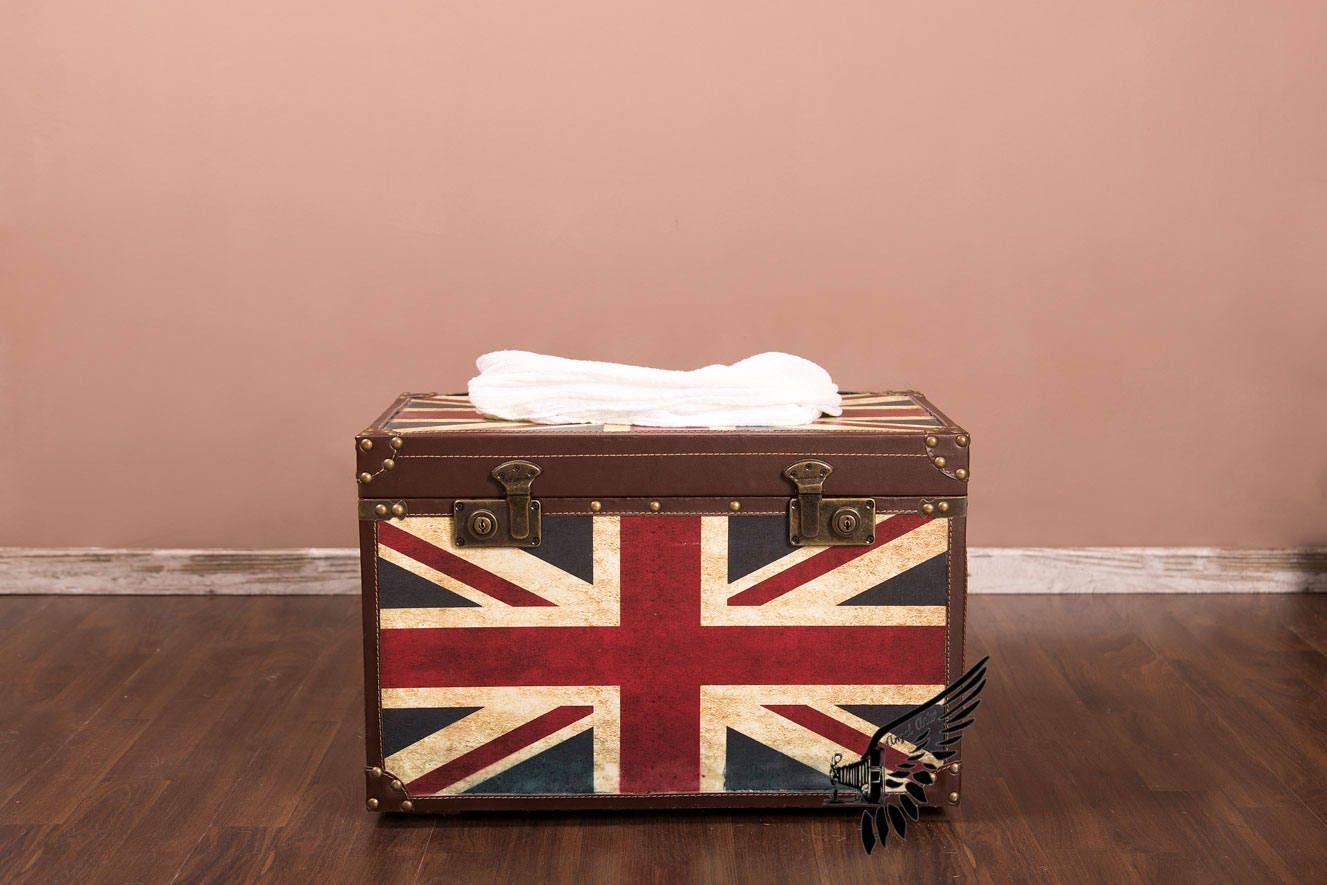 Union Jack Box Digital Backdrop Vintage Box Newborn Prop | Etsy