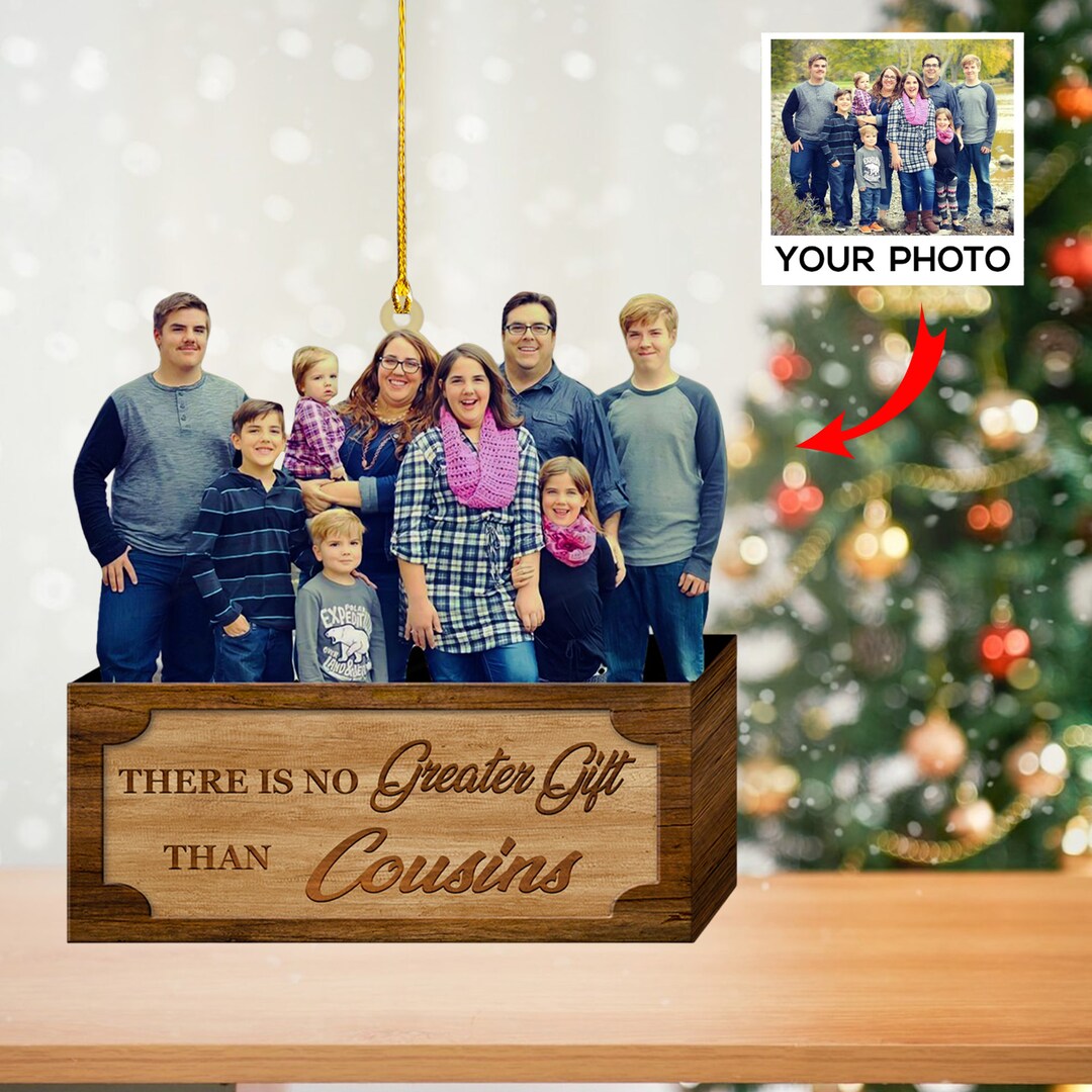 Cousins Together Custom Photo Ornament, Christmas Gathering Ornament ...