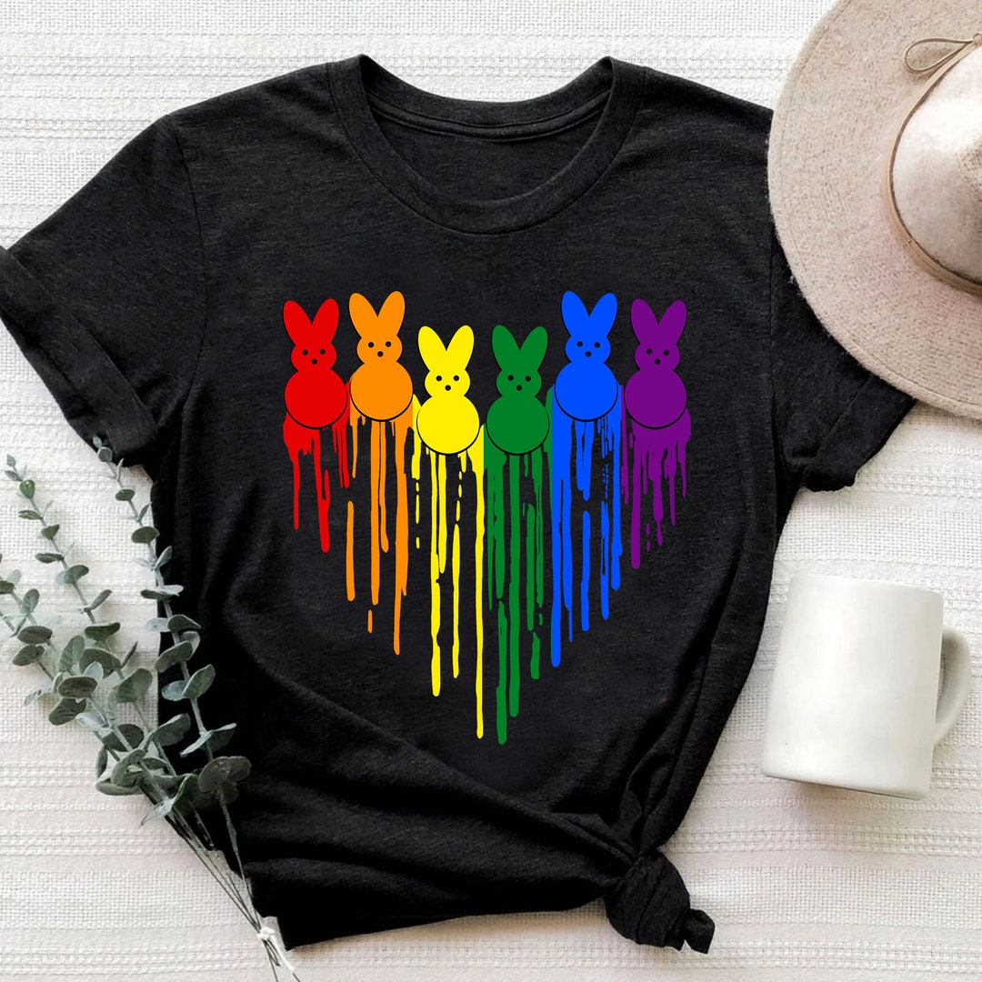 Rainbow Easter Bunnies Shirt LGBT Colors Shirt Easter - Etsy