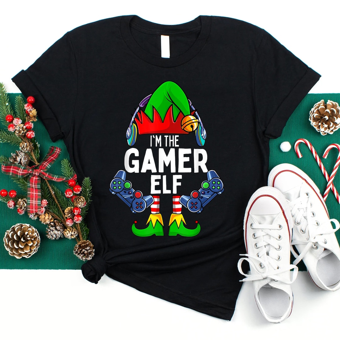 Gamer Elf Matching Christmas Shirts, Video Gamer T-shirt, Funny ...