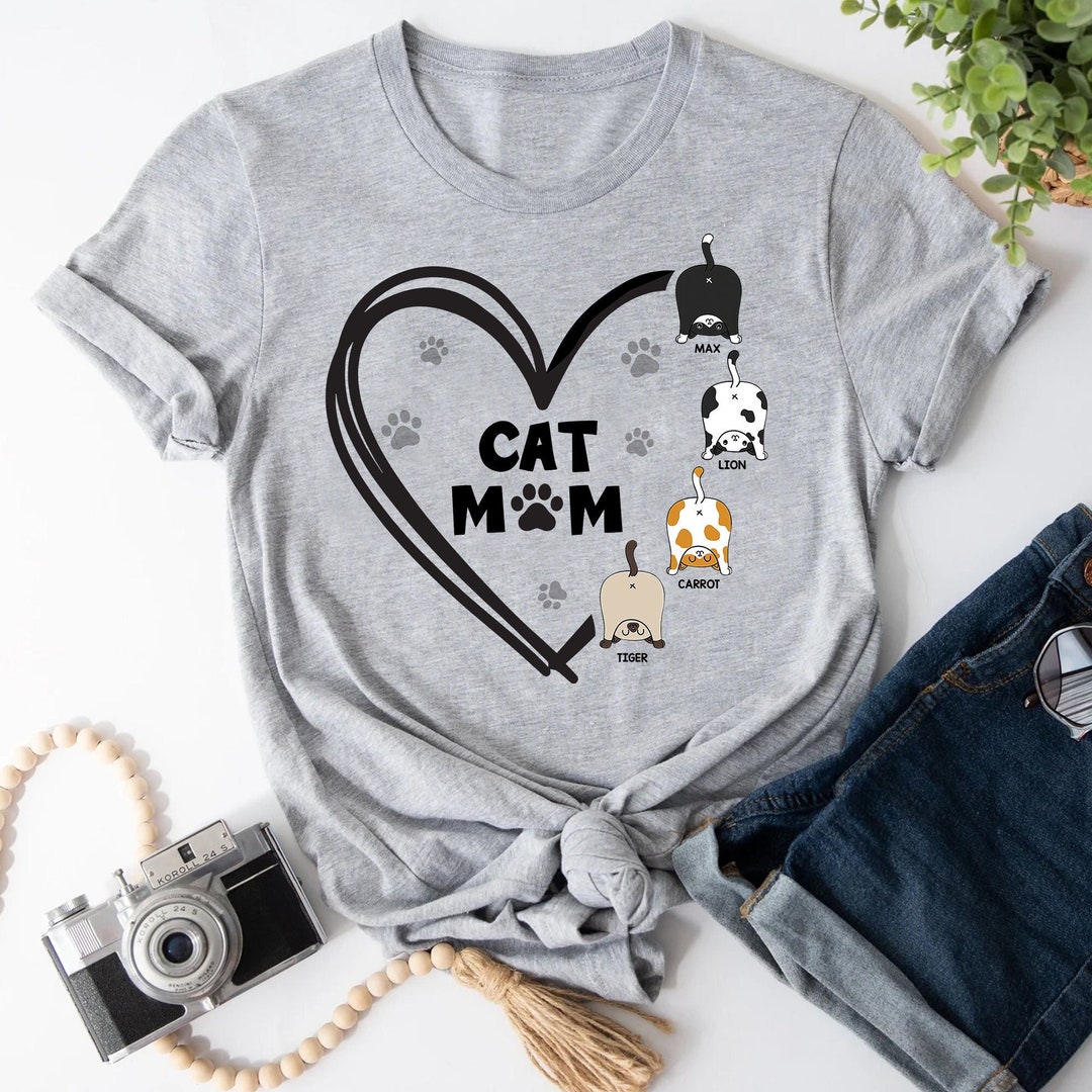 Funny Cat Mom Shirt, Custom Cat Mom Shirt, Cat Lover Shirt, Mother's ...