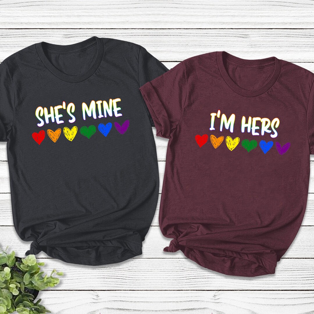 Lesbian Couple Shirts Matching Lgbt Couple Tees Lesbian Pride Tshirt