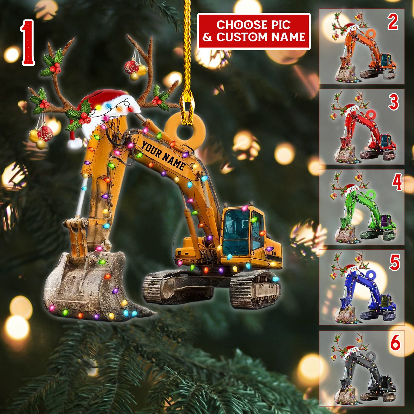 Excavator Christmas Ornament Excavator Ornament for Him Dad - Etsy