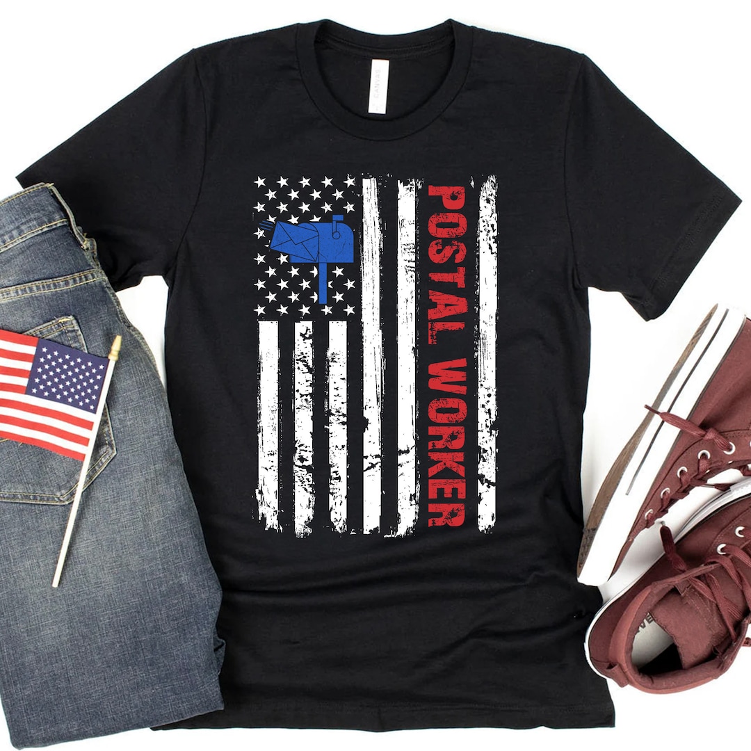 American Flag Postal Worker T-shirt, Mail Carrier Shirt, 4th of July ...