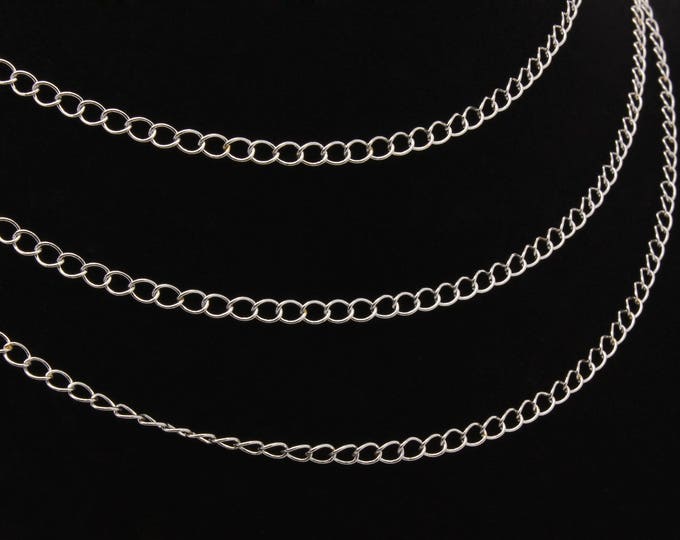 Silver Oval Chain Real Rhodium Plated Chain Bulk Oval Chain - Etsy