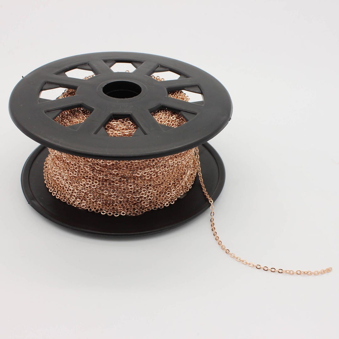 Rose Gold Plated Rolo Chain: 10 Meter Bulk Necklace Jewelry Making (235 ...