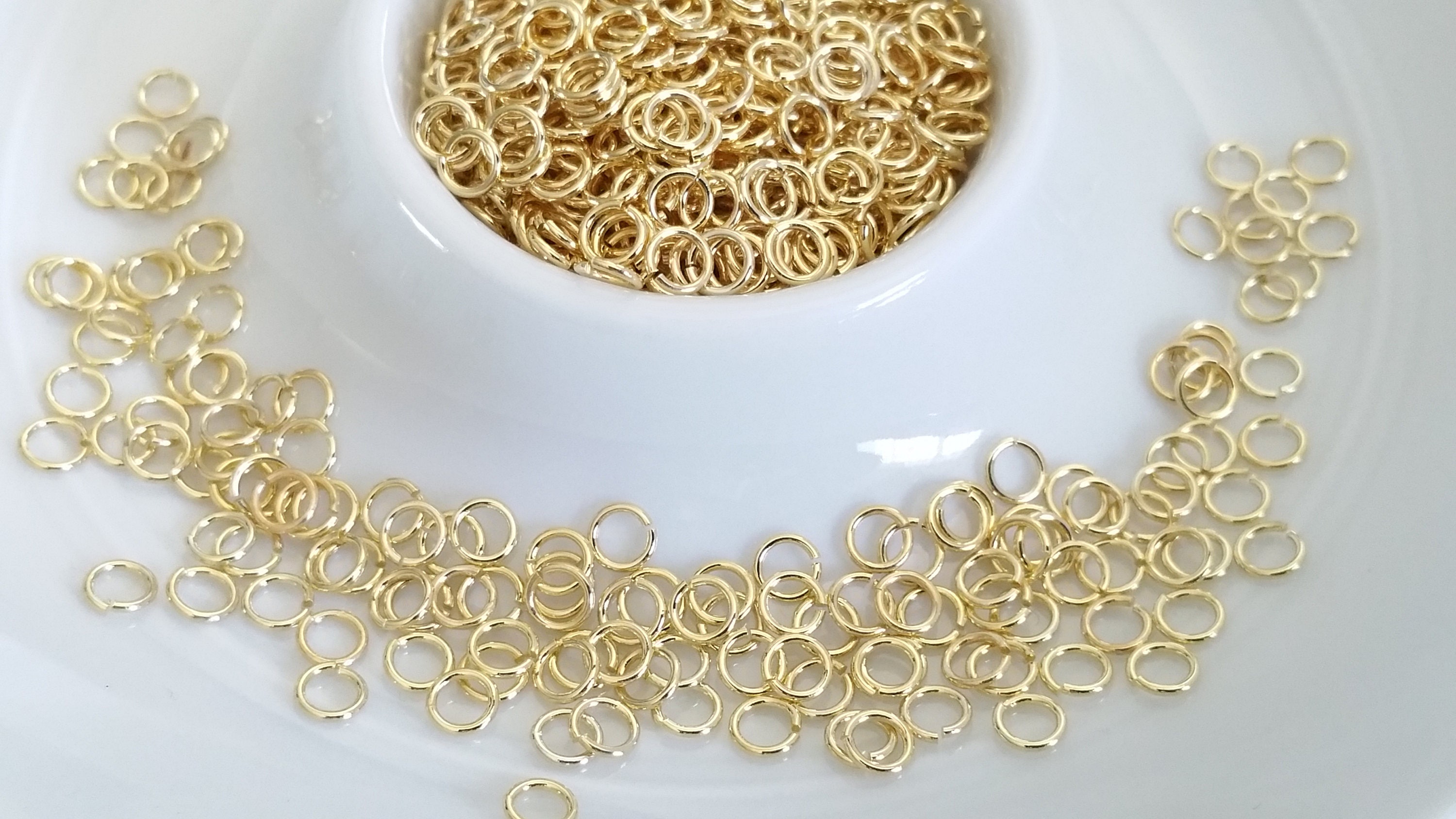 Gold Jump rings Gold Plated Jumprings 4mm Round approx. 23 | Etsy