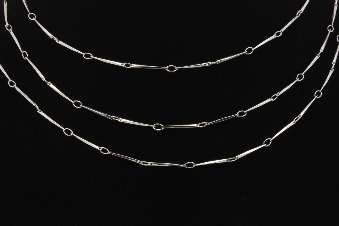 Silver Bar Chain Brass Bar Chain Victorian Chain Bar Chain - Etsy