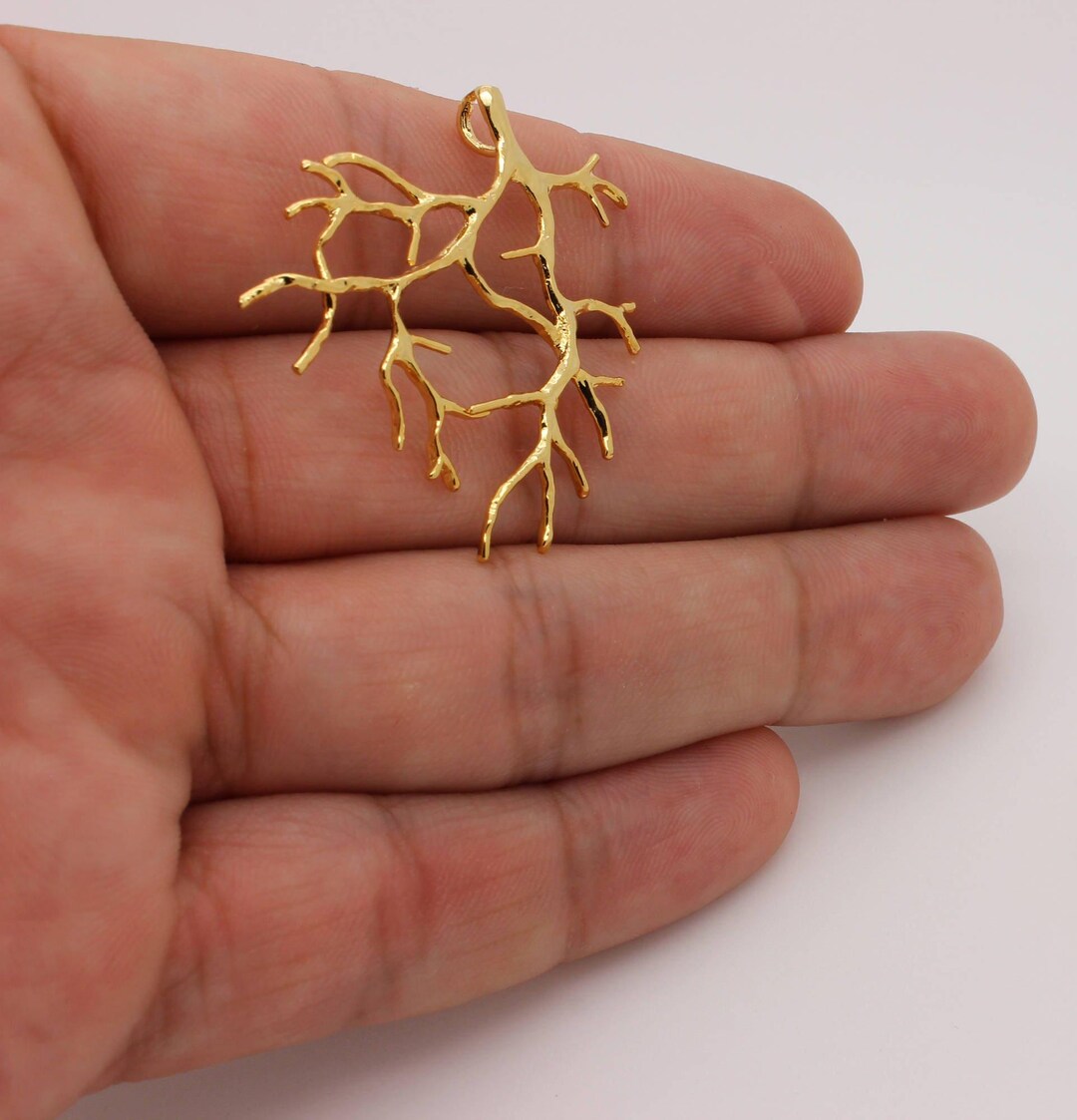 1 Pcs, Tree Branch Pendant Gold Tree Pendant Small Branch Charm Dainty ...