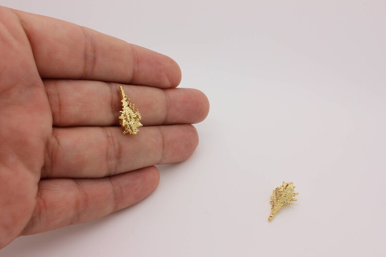 Sea Shell Bead 1 Pcs Shell Bead Real 16K Gold Plated Over | Etsy