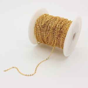 10 Meter 16K Gold Plated Cable Chain, 235's Chain Bulk Rolo Chain for ...