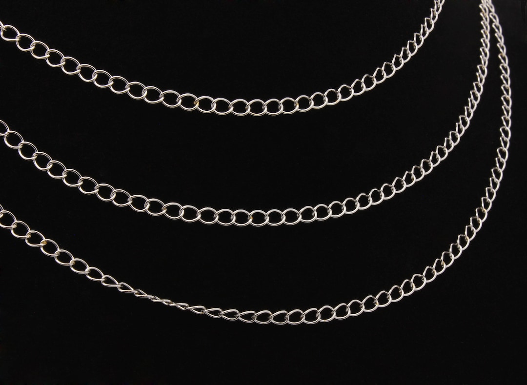 Silver Oval Chain, Real Rhodium Plated Chain, Bulk Oval Chain, Necklace ...