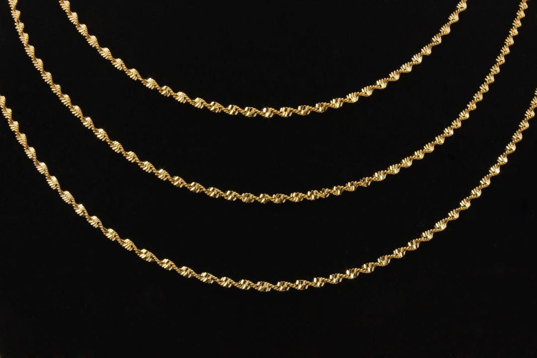 3 Feet Gold Rope Chain, Double Rope Chain, Real 16K Gold Plated Chain ...