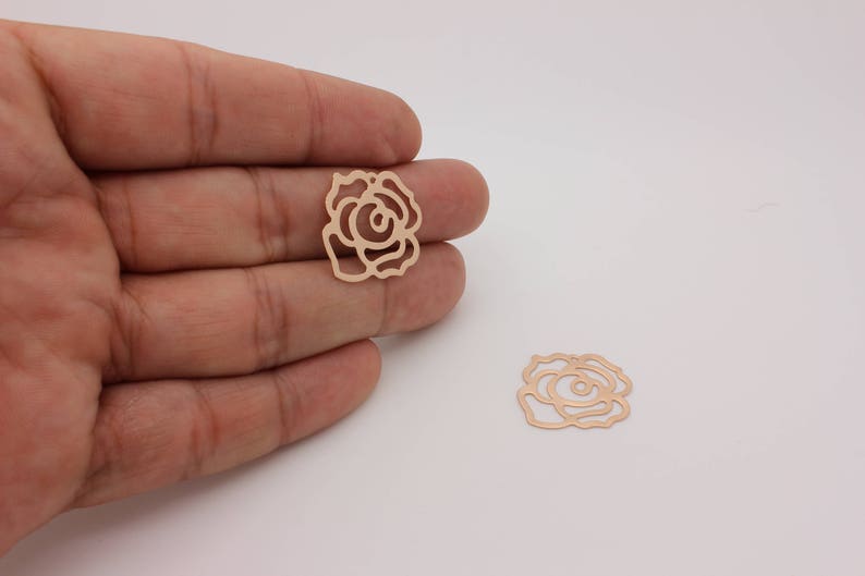 Brass Rose Connectors Flower Connector Rose Choker Pendant - Etsy