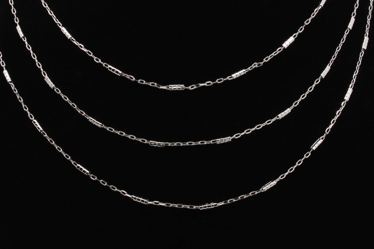 Silver Oval Chain Real Rhodium Plated Bar Chain Silver | Etsy