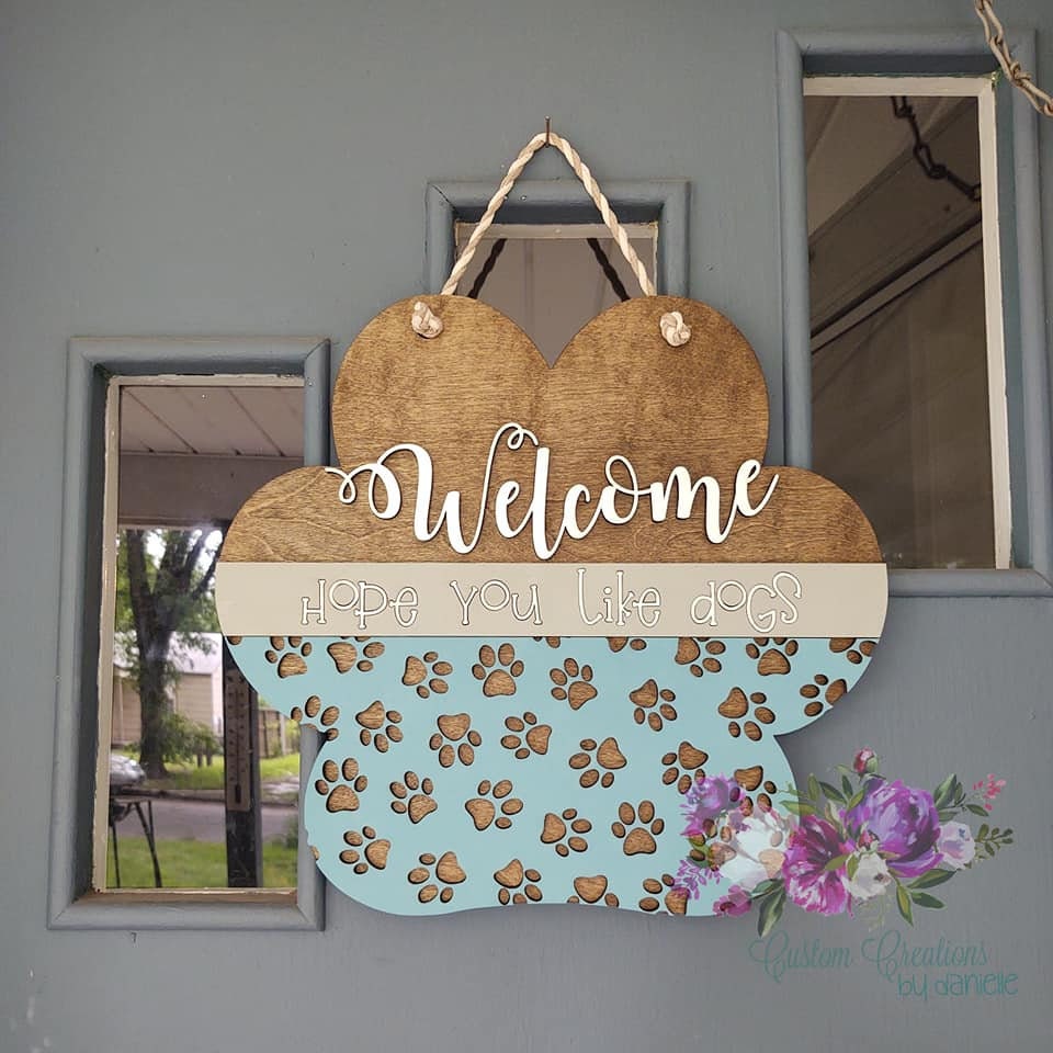 Paw Welcome Sign - Etsy