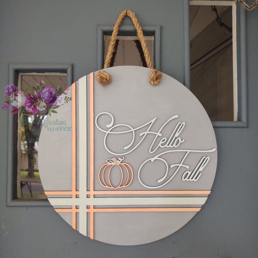 Hello Fall Round SVG Laser File - Etsy