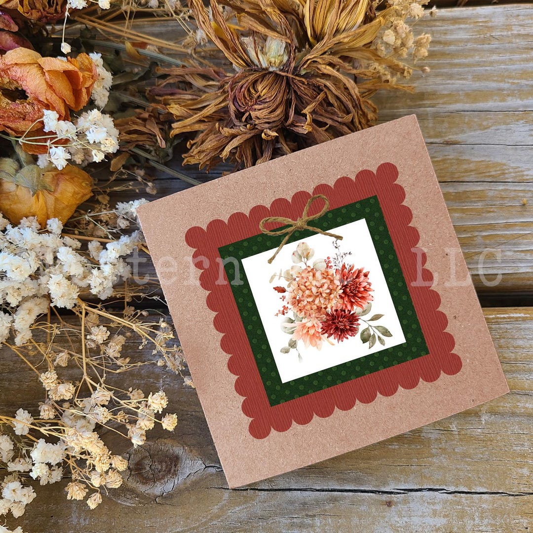 November Chrysanthemum Spice Birth Month Floral Bouquet Card -handmade ...