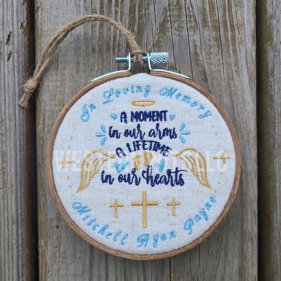A Moment in Our Arms Custom Embroidered Loss Ornament - Gift for Loved ...