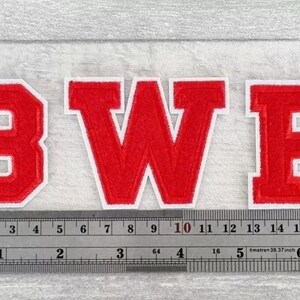 Red Letter Patches, Iron on Letters, Retro Alphabet Patch, Sew on ...