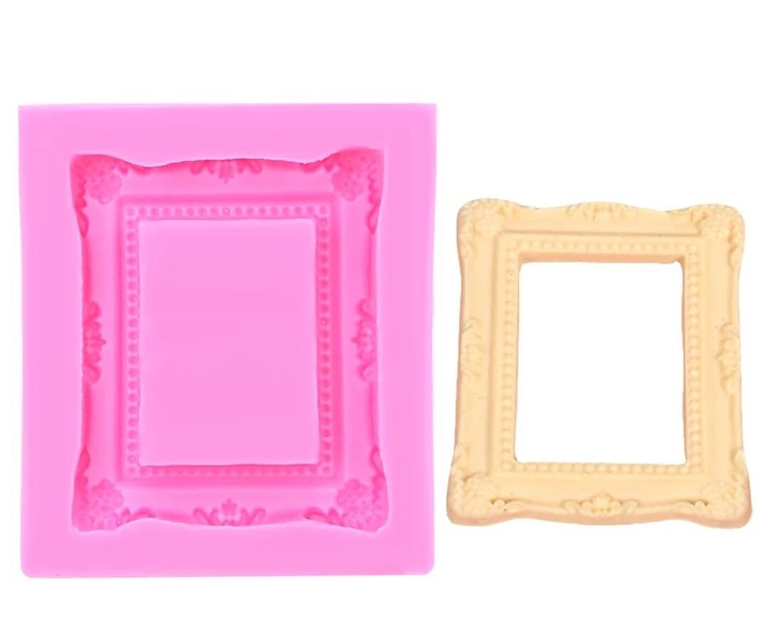 Small Rectangle Frame Silicone Mould, Cake Decoration, Resin Silicon ...