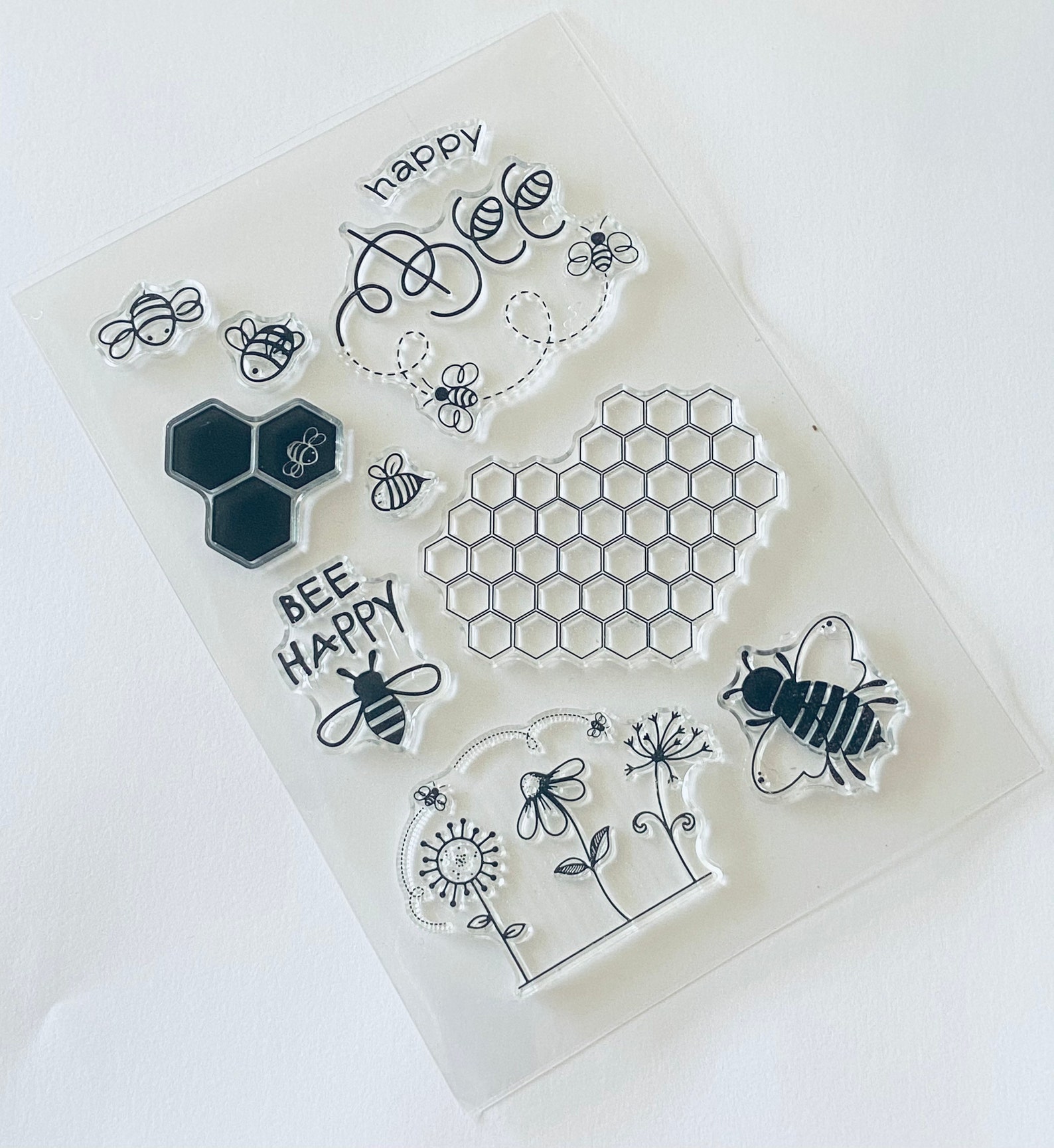 10 Bee Happy Clear Stamps-bumble Bee | Etsy