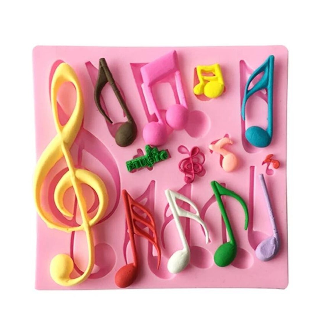 Music Notes Silicone Mould-cake Decoration/cupcake Topper-large Shiny ...