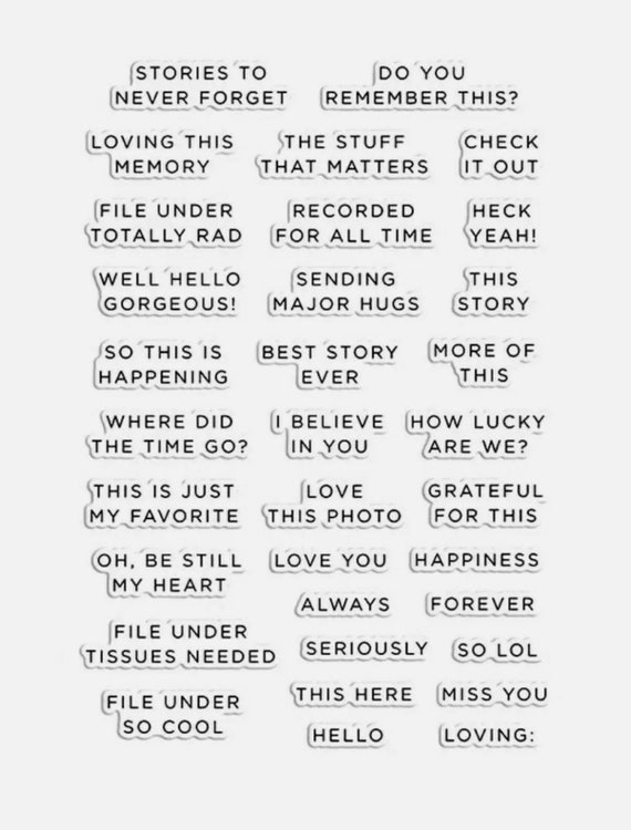 Sentiments Clear Stamps Positive Messages Words Stamp - Etsy