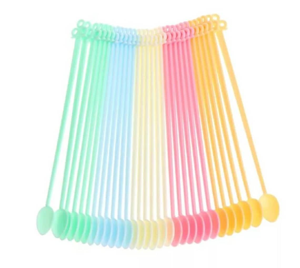 30 Small Long Handle Plastic Resin Stirring Spoons/stirrer - Etsy UK