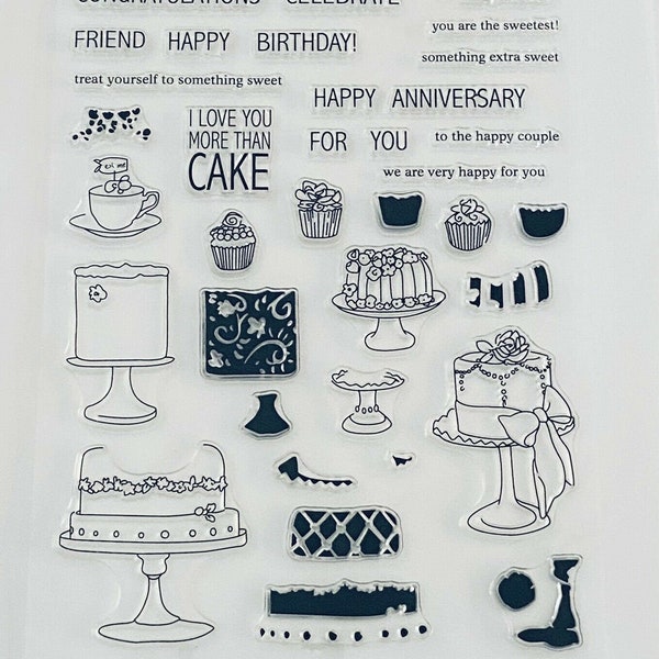 Cake Rubber Stamp - Etsy