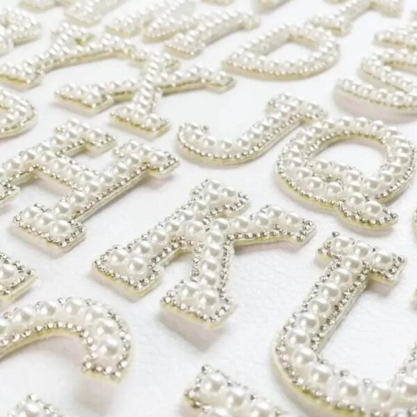Pearl Letter Appliques - Etsy