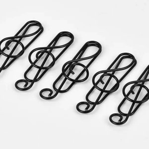12 Treble Clef Paper Clips, Multi Coloured Musical Metal Paperclips ...