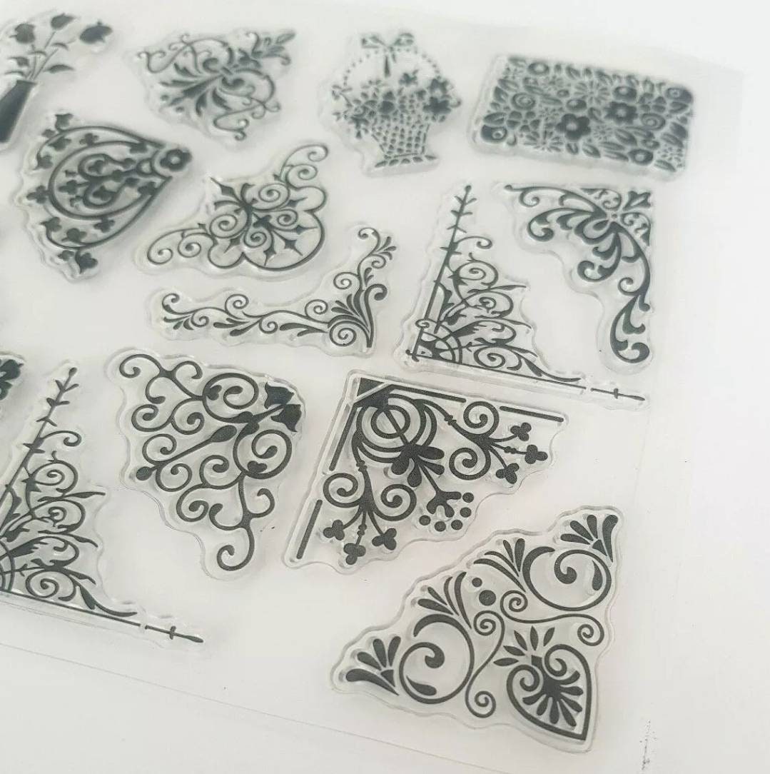 Corner/edges Clear Stamps-decorative | Etsy UK