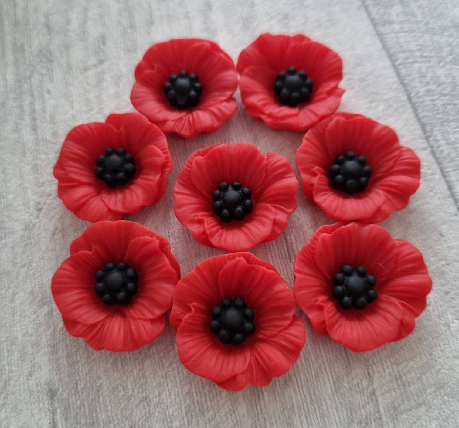8 Poppy Cabochons 22mm Resin Cabochon Poppies Flatback - Etsy