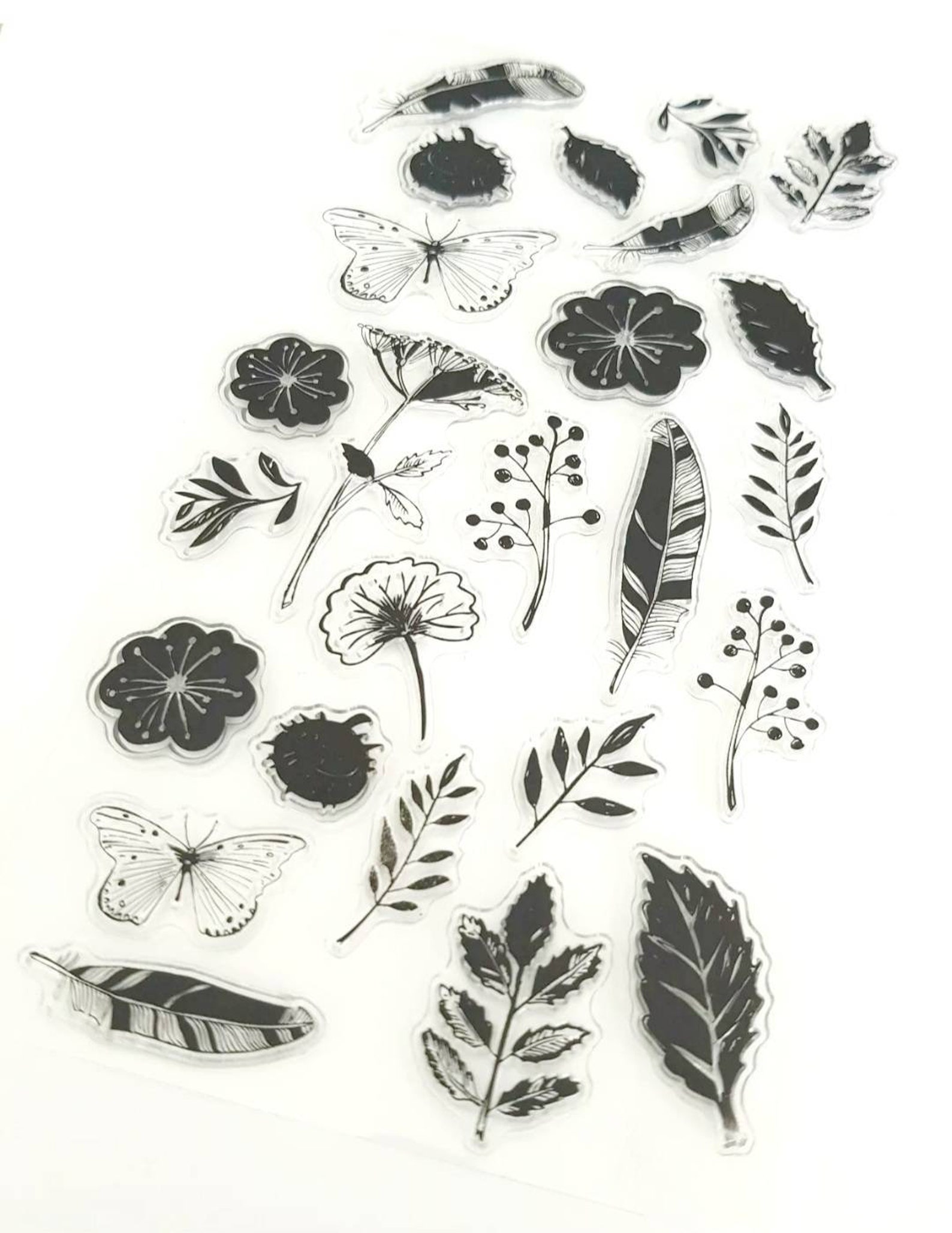 Nature Clear Stamps Flowers/butterfly Stamp Card Making - Etsy