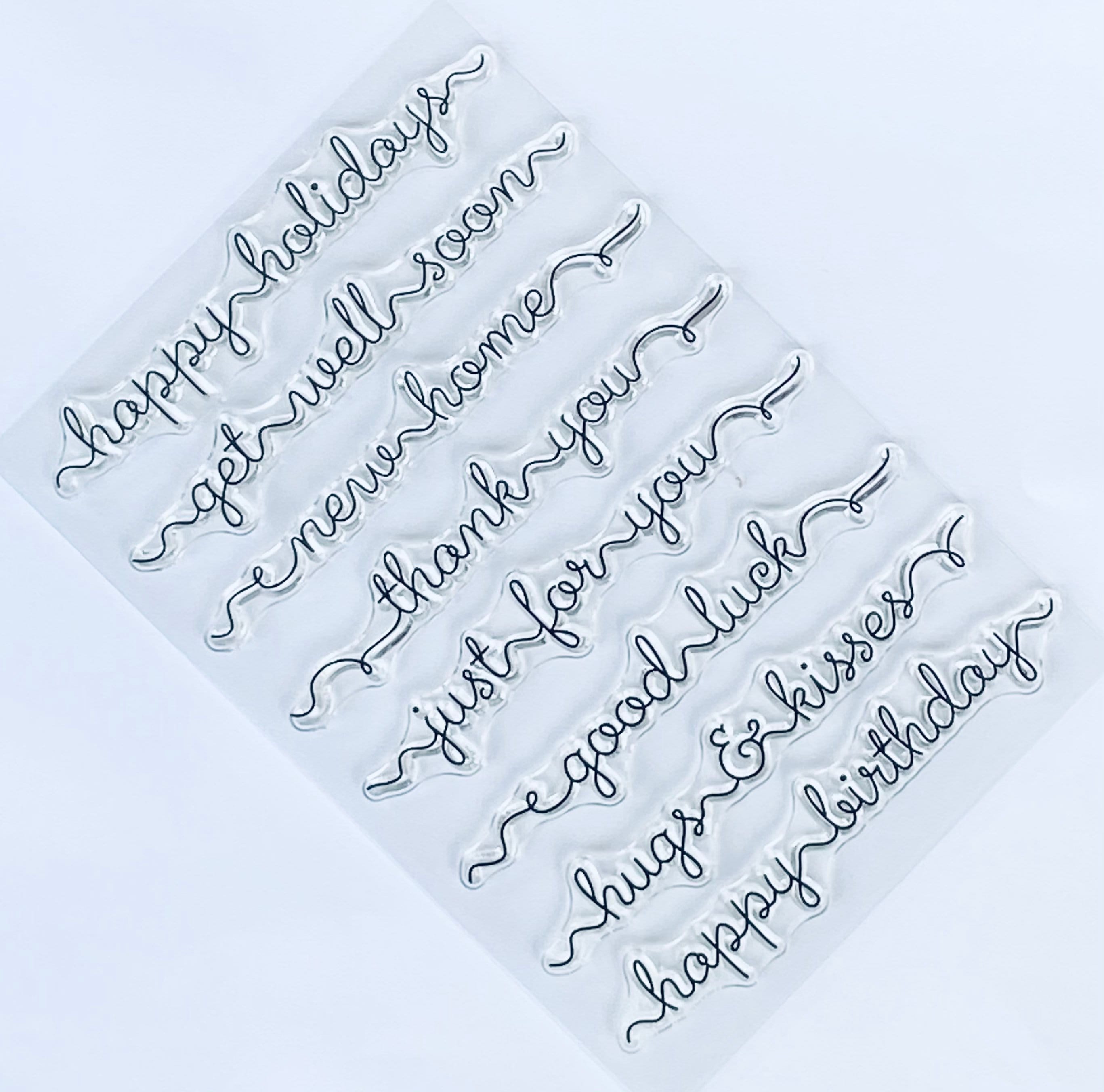 8 Greetings/sentiments Clear Silicone Stamps-happy - Etsy UK