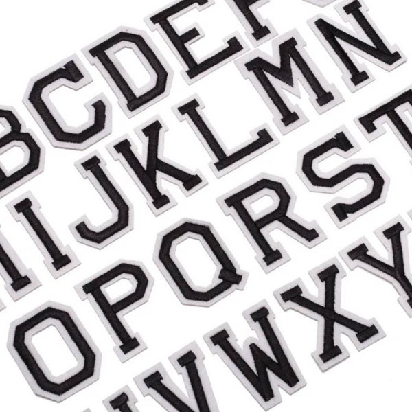 Black and White Varsity Letters - Etsy