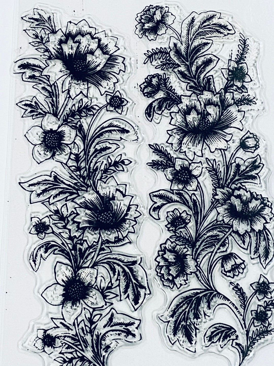 Flower Edging/border Clear Stamps-background/layering/card Making ...