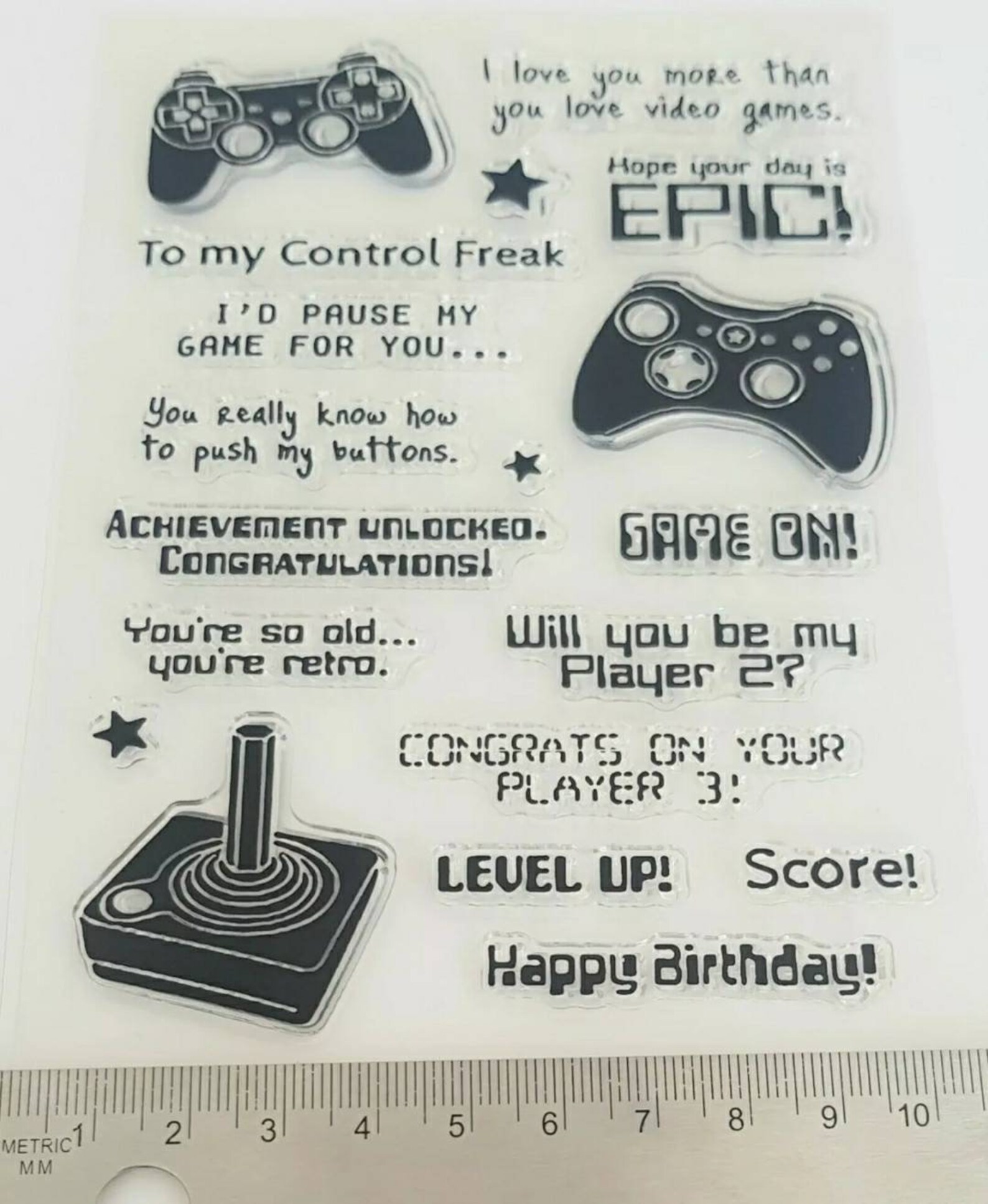 Video Gaming Clear Stamps Retro Game Controller Stamp - Etsy