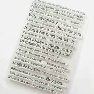 Sympathy Clear Stamps-sorry for Your Loss Sentiments/messages ...