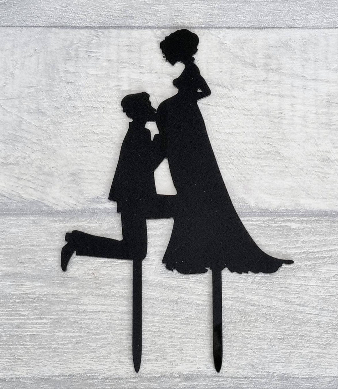 Pregnant Bride Wedding Cake Topper, Black Shiny Acrylic Decoration ...