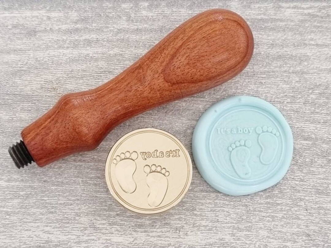 Baby Feet Wax Seal Stamp, It's a Boy Announcement DIY Card Making, Baby ...
