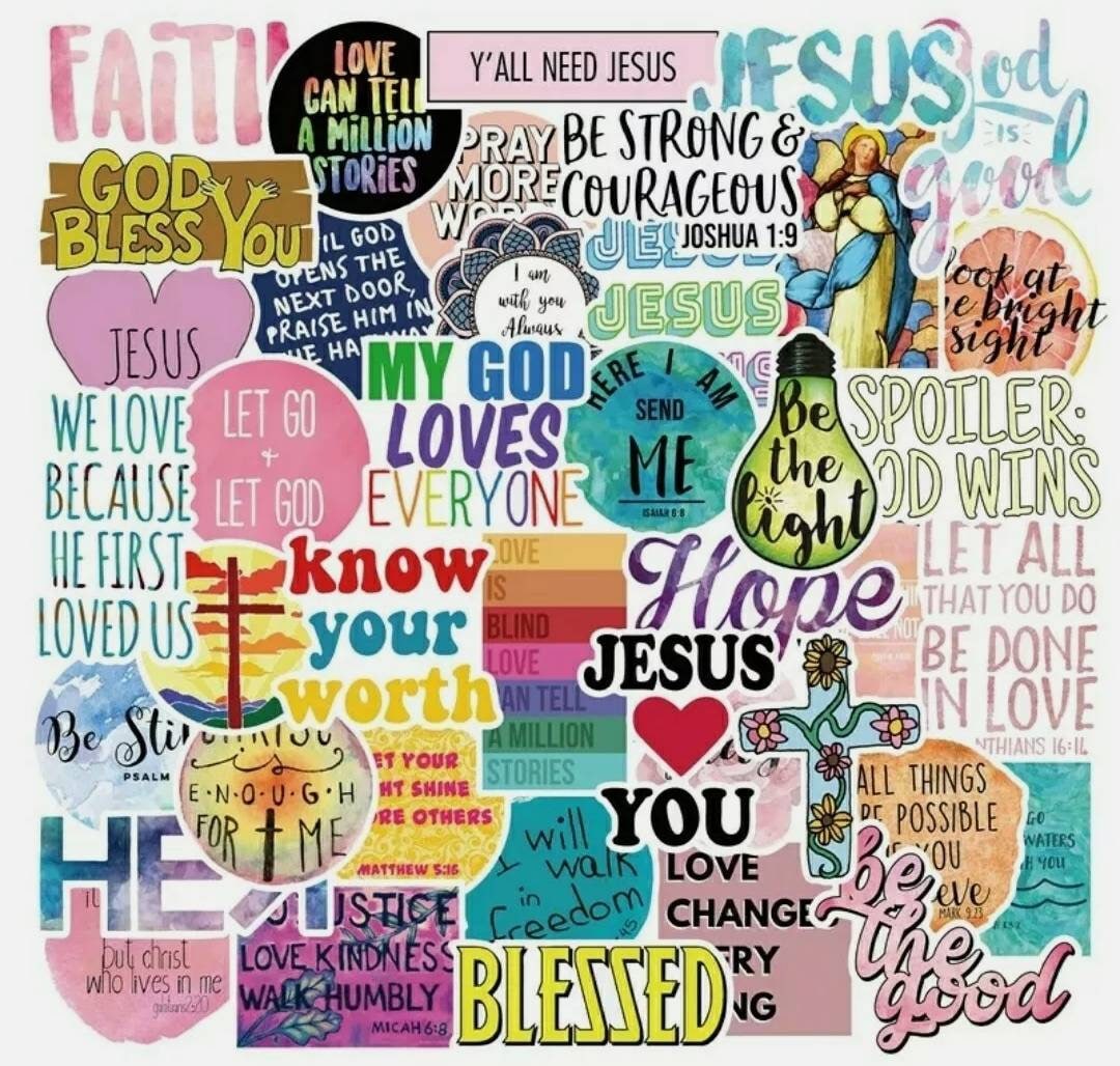 Religious Stickers 50 Positive Messages Waterproof Vinyl - Etsy