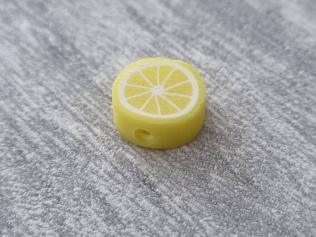 Lemon slice beads 50 lemon slices kawaii Jewellery polymer | Etsy